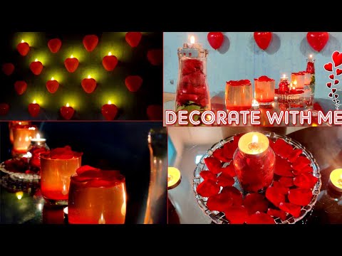 Romantic Last Minute Valentine Day Anniversary Candle Light Dinner Decoration Idea at home