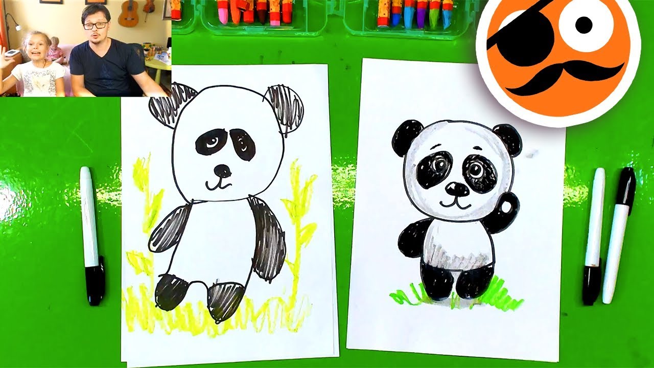 How to draw Panda bear - YouTube