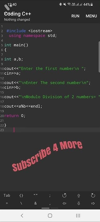 #coding c++! #Program for modulo Division#operator of two numbers💥💯 👍# ...