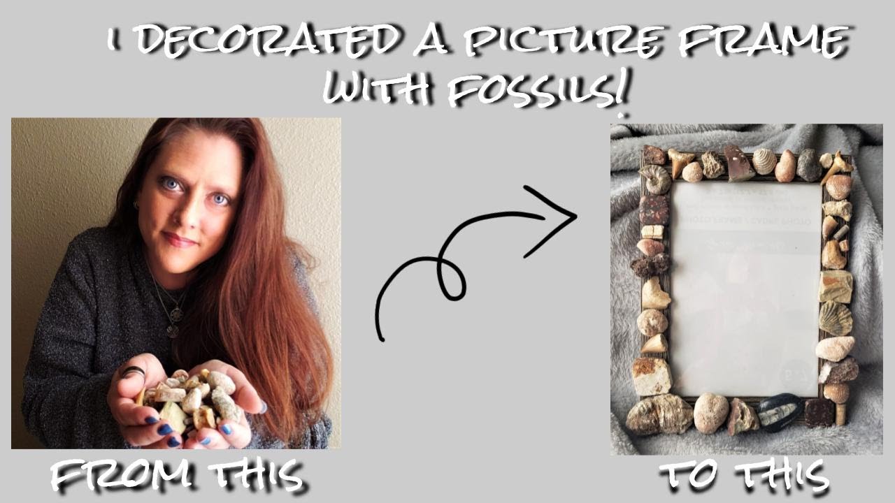 Decorating a Picture Frame with Fossils from Dig-Your-Own-Fossil Kits ...