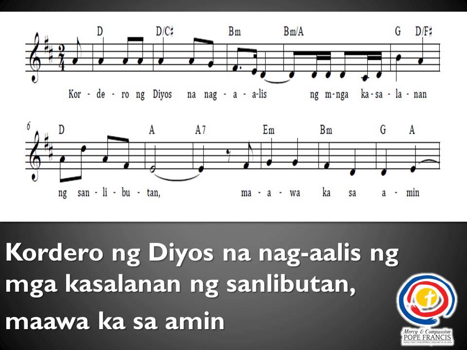 Kordero ng Diyos Agnus Dei Mass of Mercy and Compassion Papal Visit 2015 - YouTube