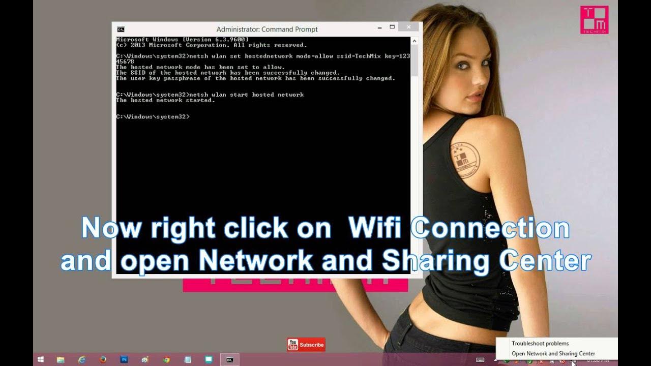How to Create WiFi Hotspot on Windows 8.1 with command prompt (No Software Needed) TechMix - YouTube