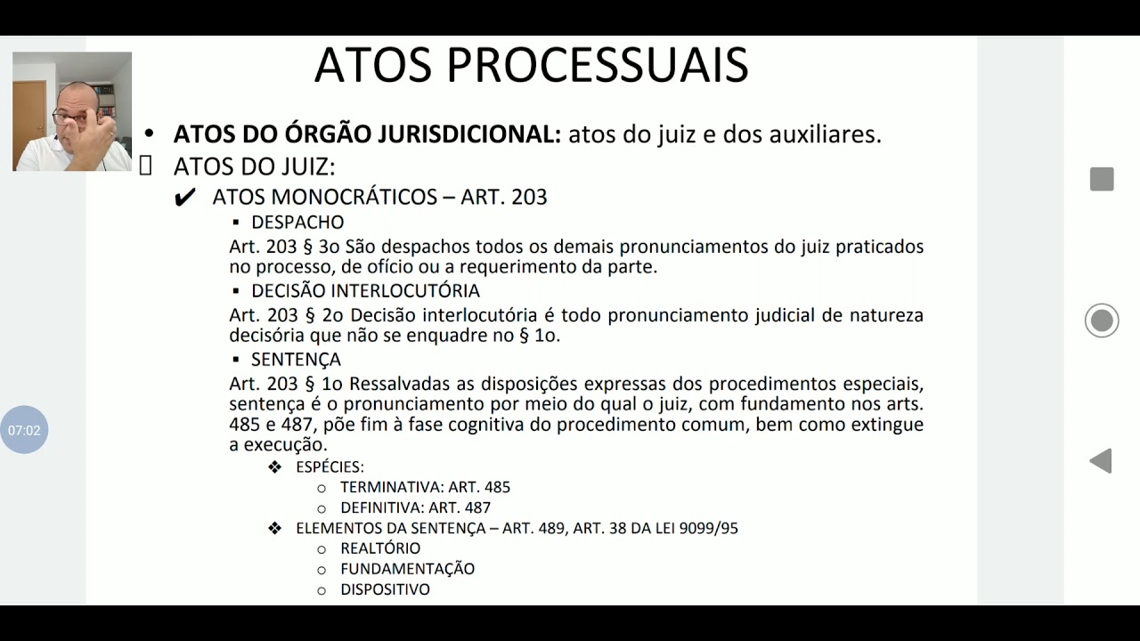 Processo civil - atos processuais - parte 3 - YouTube