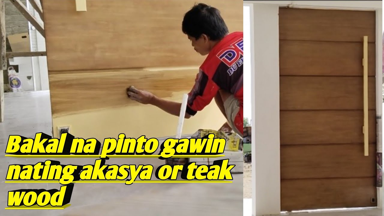 Paano mag haspe sa bakal na pinto para mag mukang akasya na kahoy - YouTube