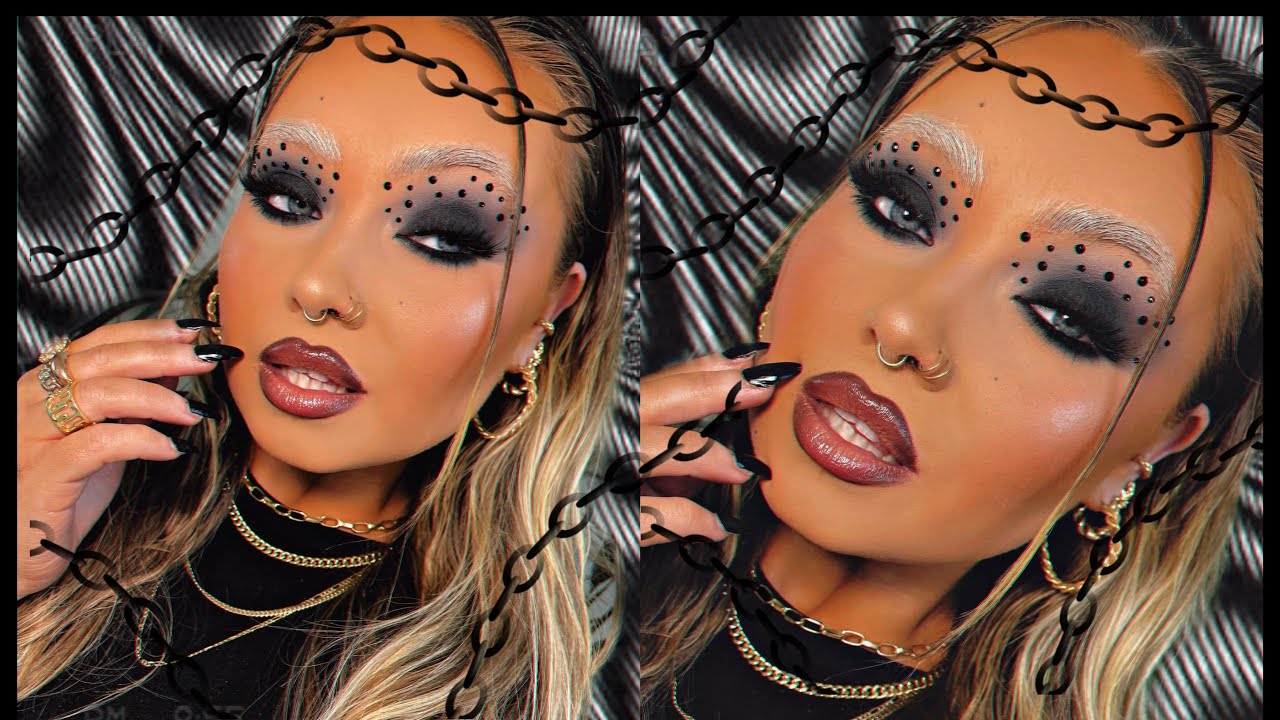 Grunge Black Smokey Eye | Bleached Brows 🖤🔗 - YouTube