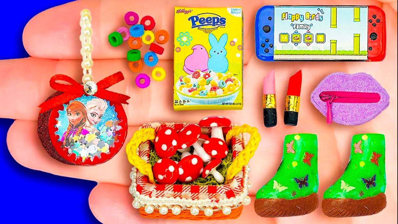 DIY MINIATURE IDEASFOR BARBIE PEEPS CEREAL , HANDHELD VIDEO GAME ...