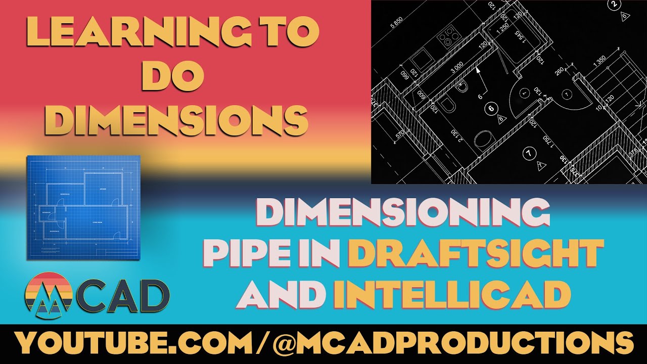 Dimensioning pipe in Draftsight, CMS IntelliCAD, or AutoCAD LT - YouTube