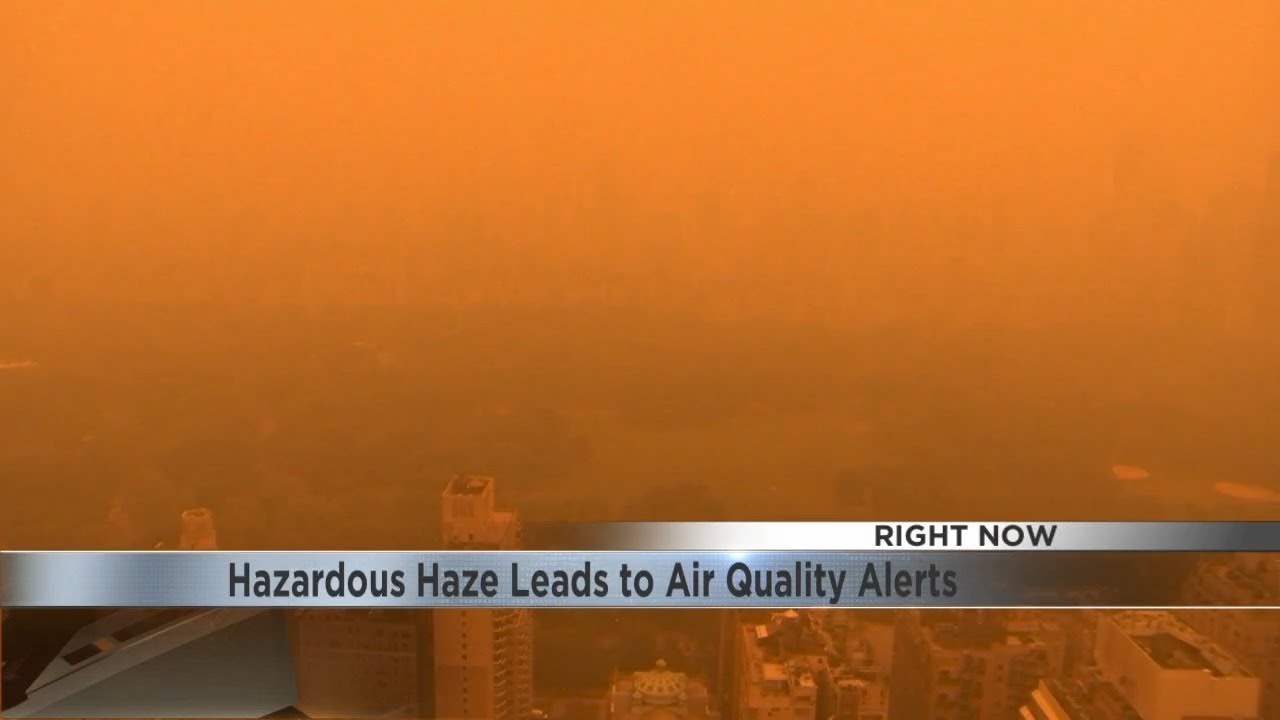 Hazardous haze leads to air quality alerts - YouTube