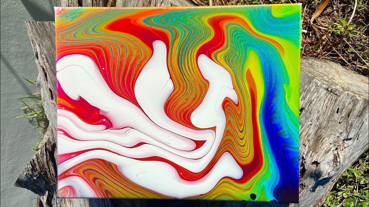 Abstract Acrylic Pouring Swirl Technique / Painting with a Comb - YouTube