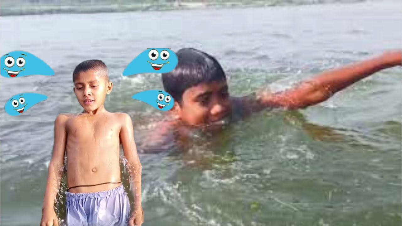 Children Swimming | Awesome Bathing in Village For Kids - YouTube