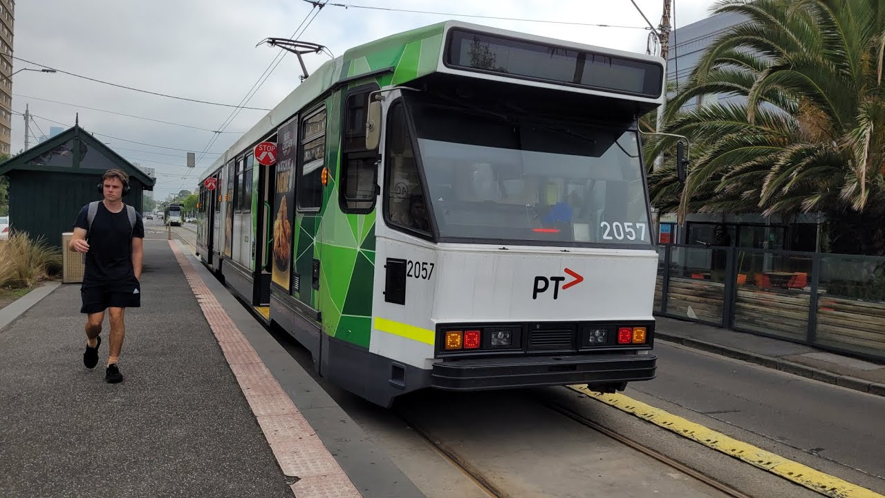B2 Class tram from Clarendon St to South Melbourne Beach. Tram No 2057 ...