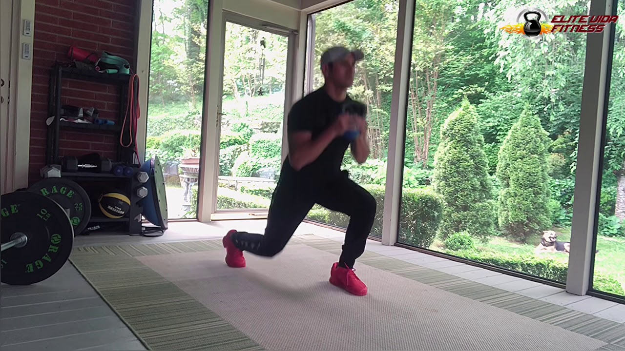Jumping lunges variation - YouTube