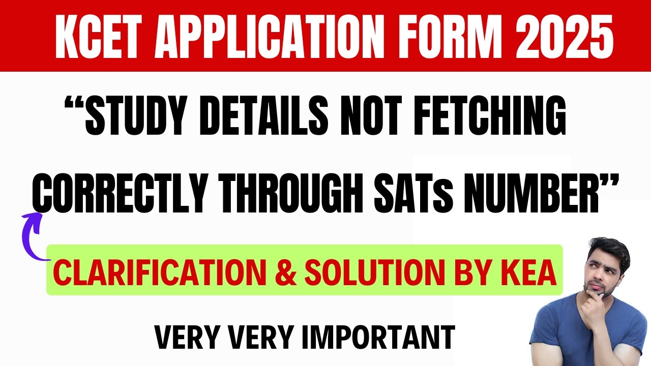 KCET 2025 | Study Details Not Fetching Through SATs Number KCET 2025 ...
