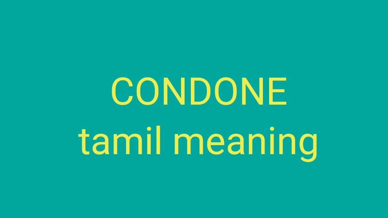 CONDONE tamil meaning/sasikumar - YouTube