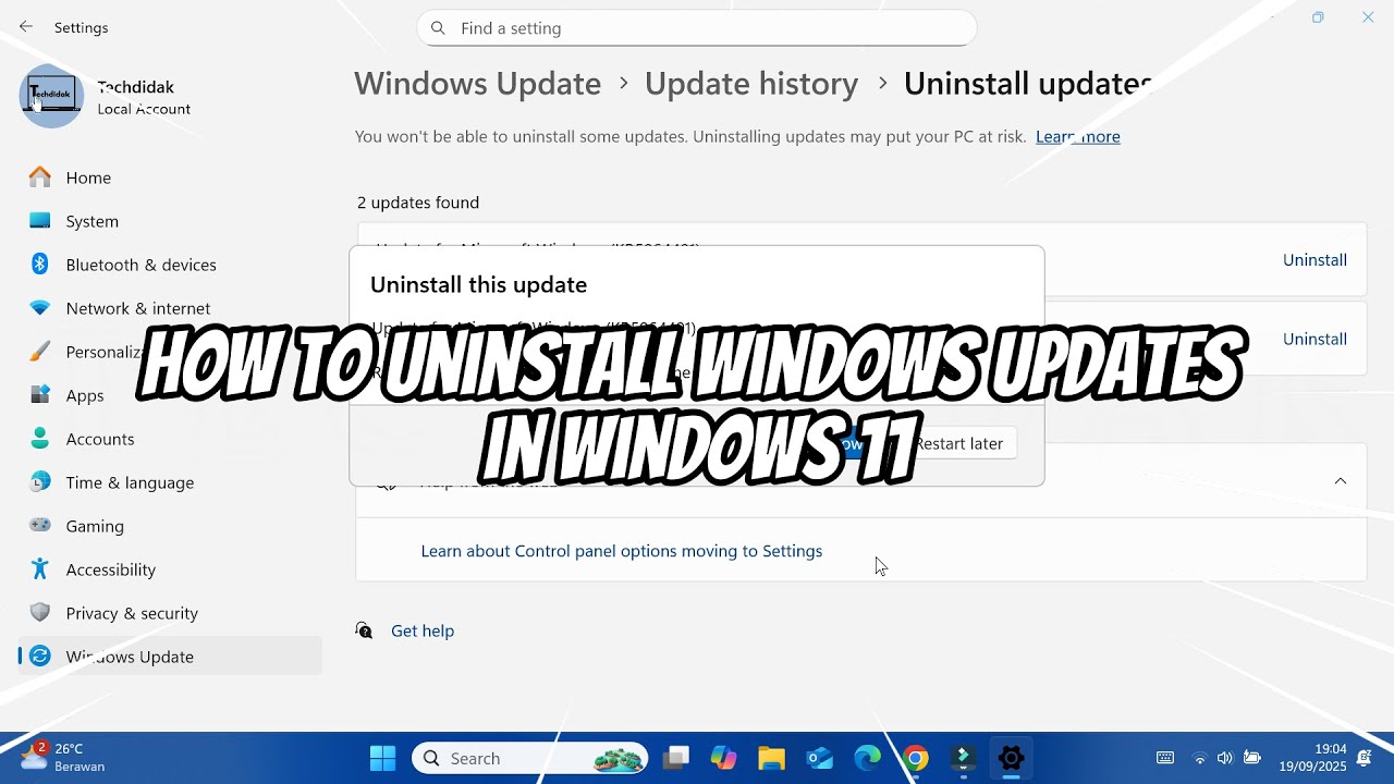 How to Uninstall Windows Updates in Windows 11 - YouTube