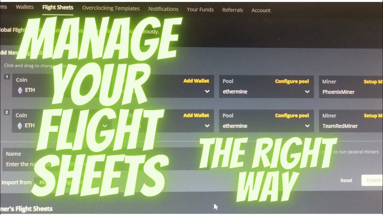 HiveOS Flight sheet, managing 1 rig - YouTube