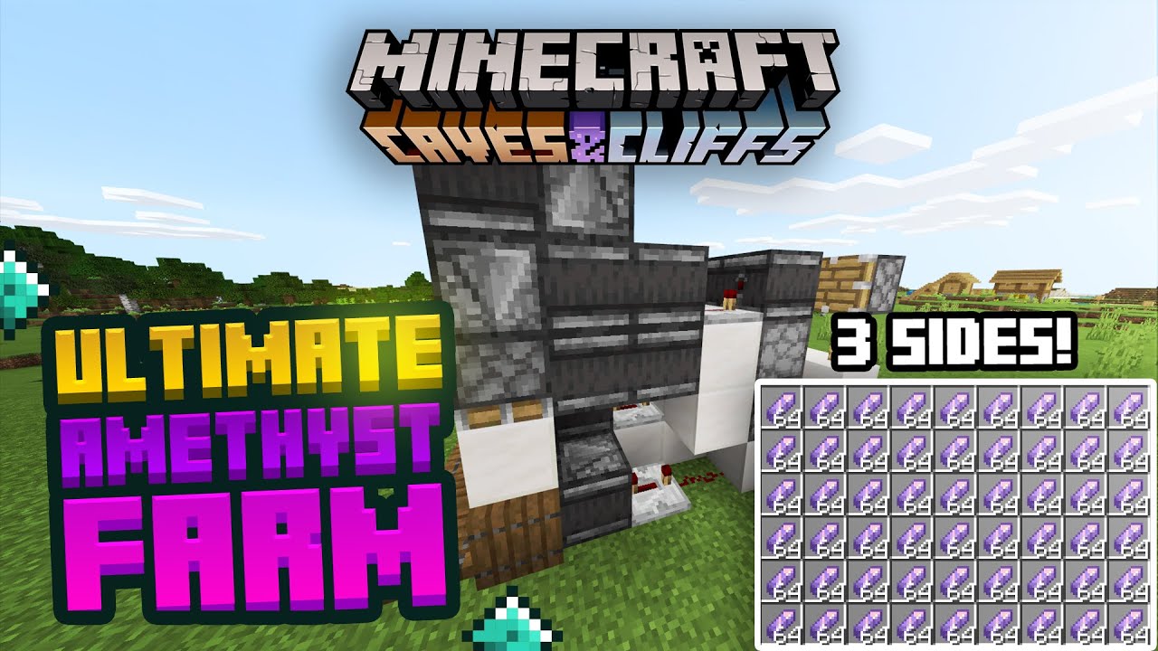Ultimate Amethyst Farm 1.17 Minecraft Bedrock ( With 3 Sides ) || (PE ...