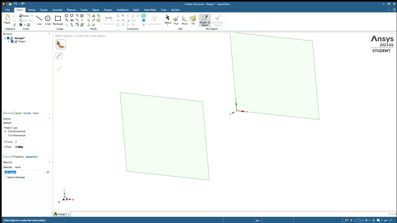 Ansys ด้วย SpaceClaim Geometry การ Mirror เส้น 3D - YouTube