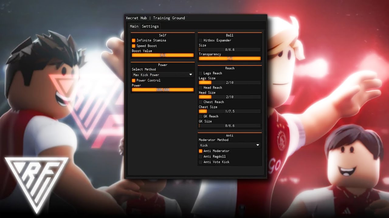 Script RF24 (Hitbox Expander, Reach, Kick Power, Infinite Stamina, No ...