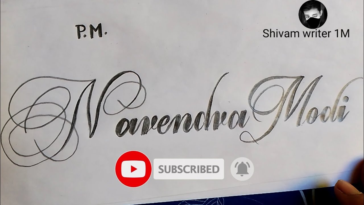 How to write ️ in P M minister Narendra Modi name design ||Calligraphy ...