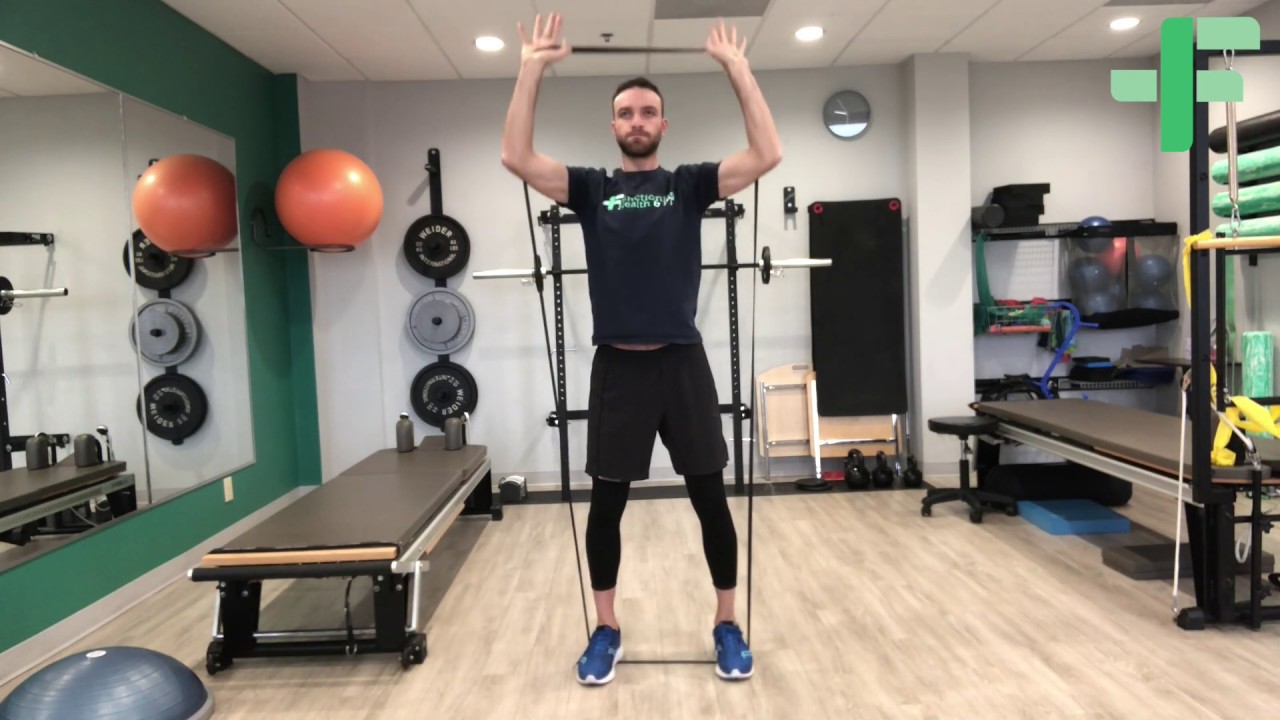 Banded Overhead Shoulder Press - YouTube