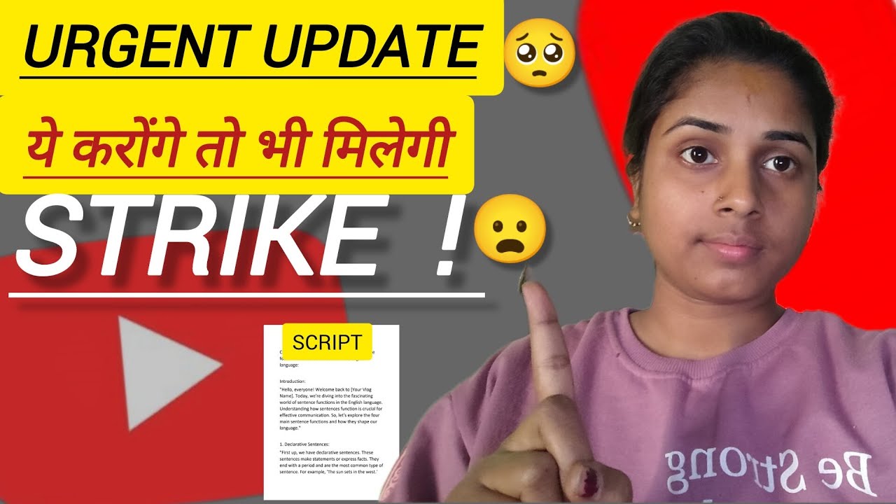 Urgent video for Every YouTubers 😦 Ab ye mat karna wrna STRIKE channel delete hongi😰@Ankita1425 ...