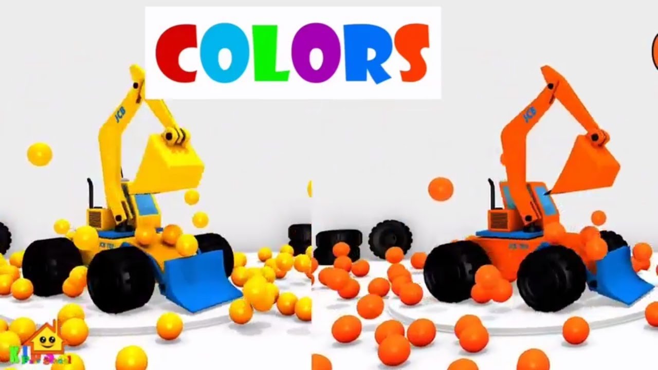 JCB Cartoons for Children - Learn Colors Names with JCB EXCAVATOR - YouTube