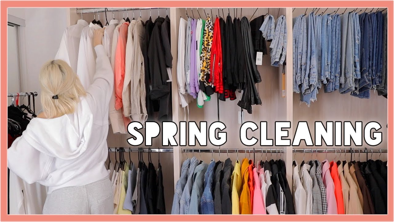 ORGANIZE WITH ME | SPRING CLEANING + DECLUTTER MY CLOSET - YouTube