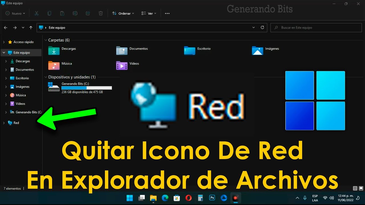 Quitar icono de red del explorador de archivos de Windows - YouTube