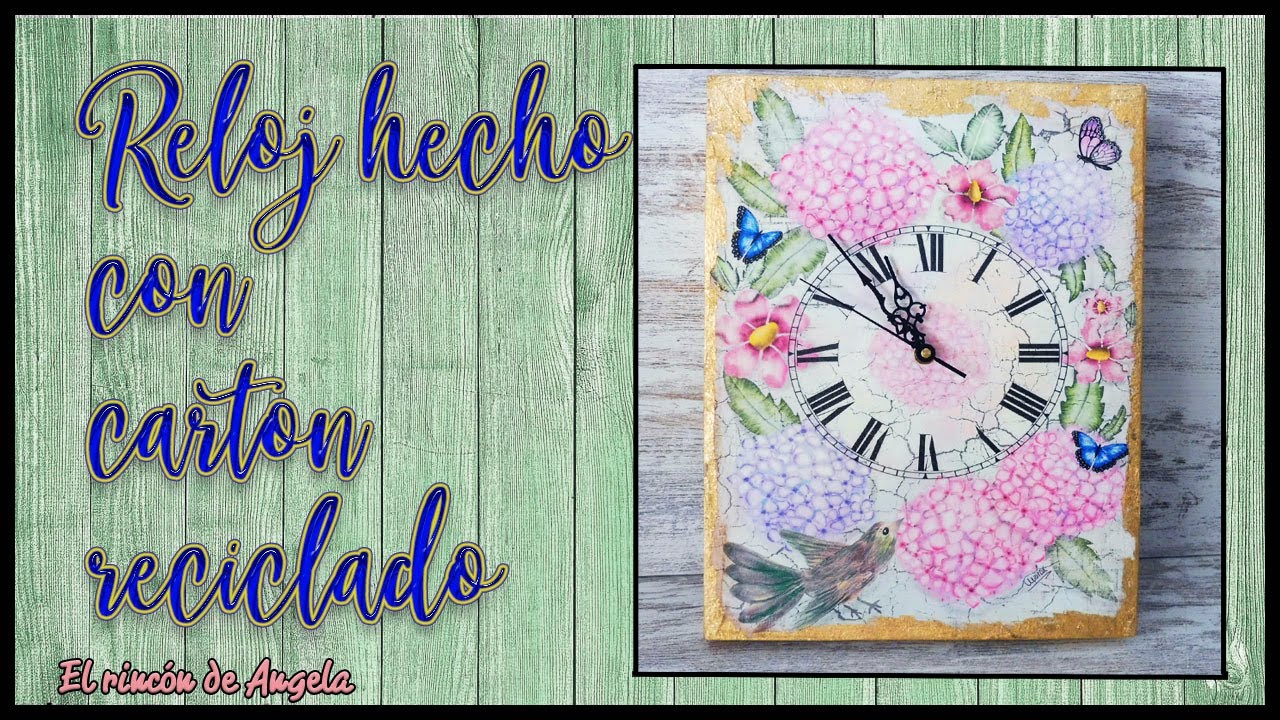 RELOJ hecho con CARTON RECICLADO y decoupage ♻️DIY MANUALIDADES - YouTube