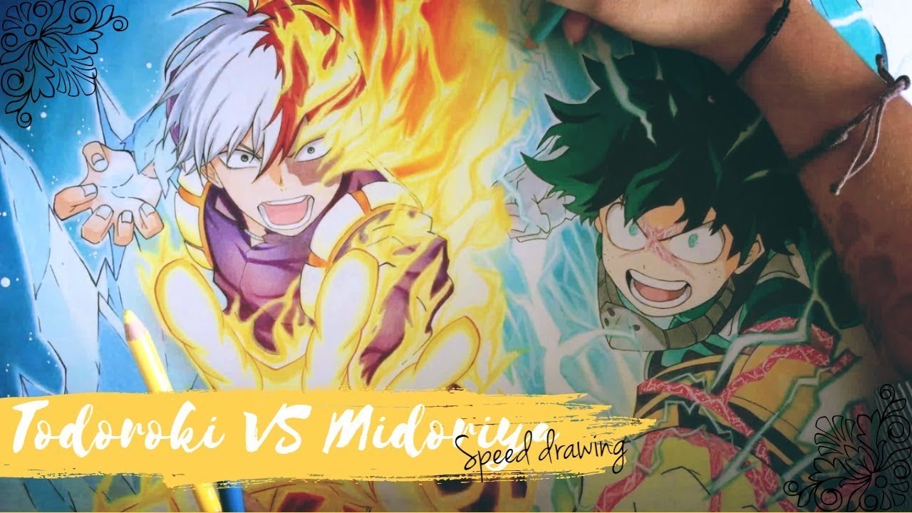 Speed Drawing - Midoriya VS Todoroki #2 | Boku No Hero Academia - YouTube