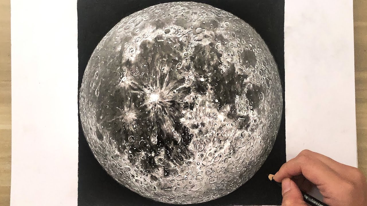 Hyperrealistic Moon Drawing | 超像真月亮鉛筆素描 | Rosa Art - YouTube