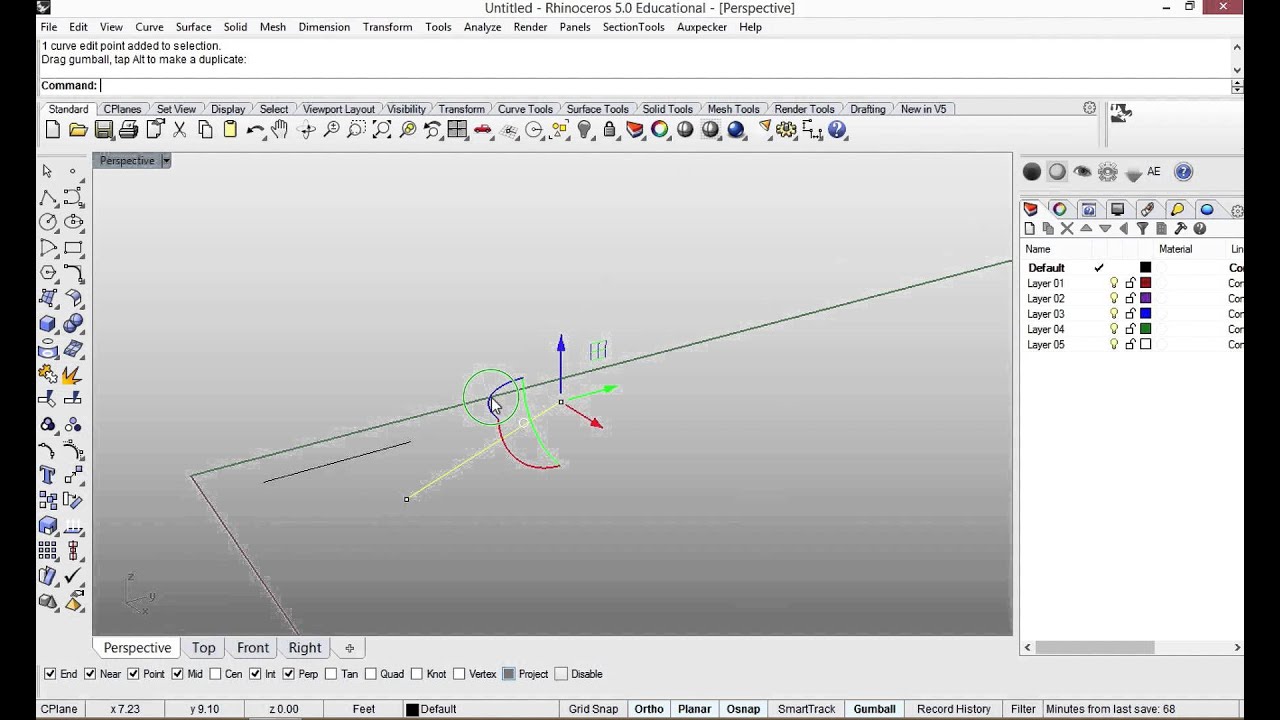 Rhino 04 - Basic 2D Geometry Creation Editing - YouTube