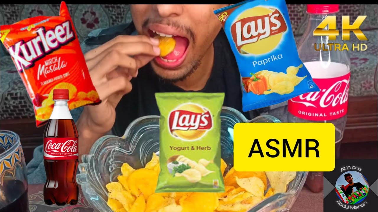 ASMR POTATO CHIPS - Lays Eating Show - Crunchy Eating Sounds - lays ...