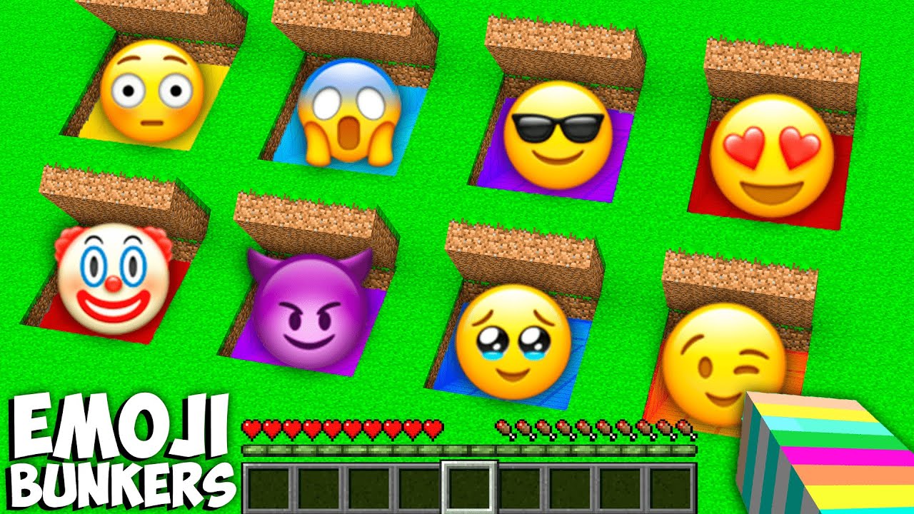 Where do lead BEST SECRET BUNKERS EMOJI in Minecraft? What's INSIDE the ...