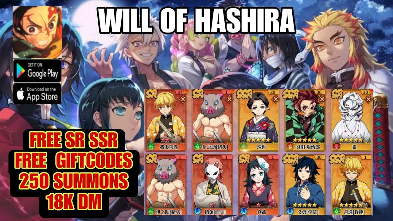 Will of Hashira Private Gameplay Free SR SSR & 250 Summon & 18K DM ...