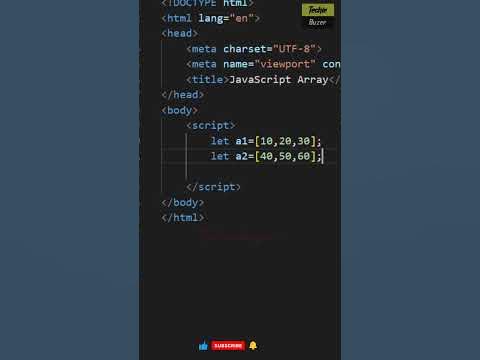 Add 2 arrays in Javascript | JavasScript Arrays | Techiebuzer #array # ...
