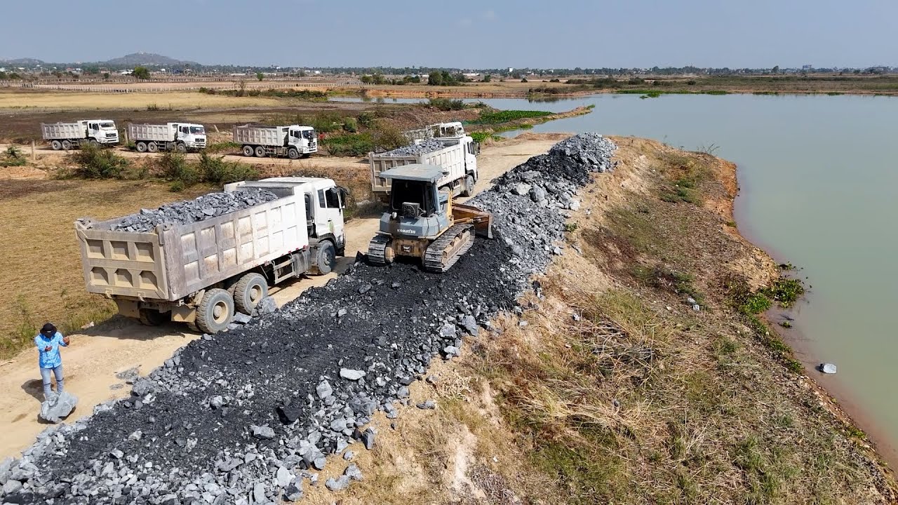 Incredible New Road Building Use Bulldozer Operator Stone Push Stone ...