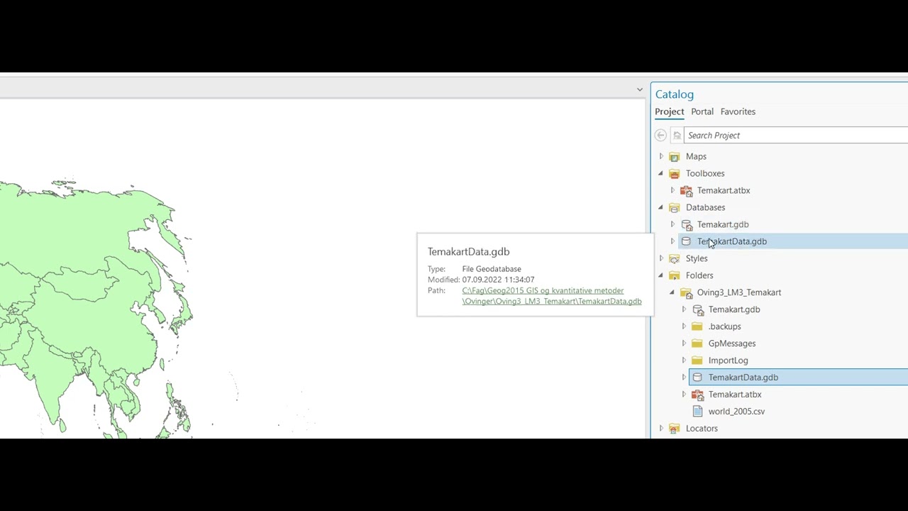 Default Geodatabase in ArcGIS Pro - YouTube