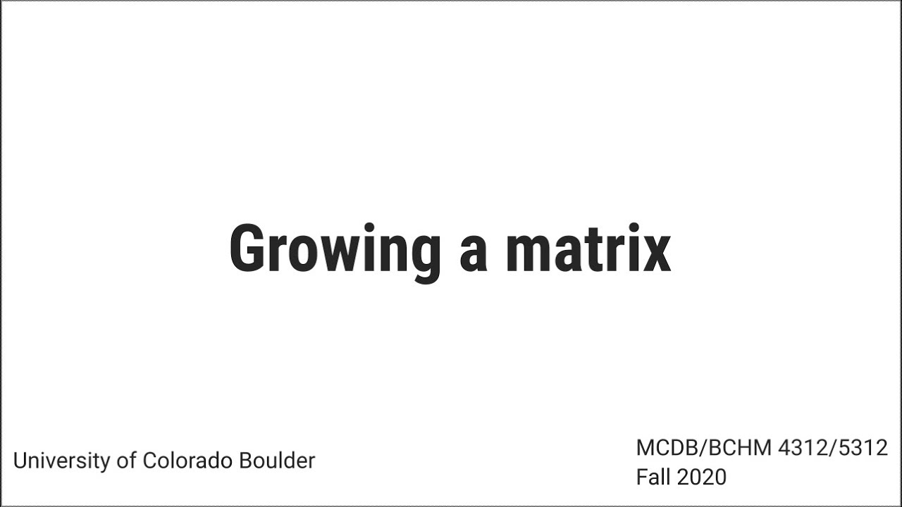 Growing a matrix - YouTube