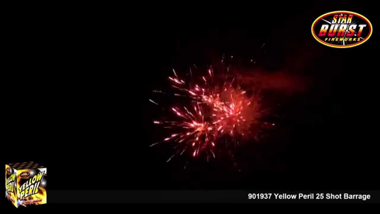 Pyro Magic Fireworks - 901937 Yellow Peril 25 Shot Barrage - YouTube