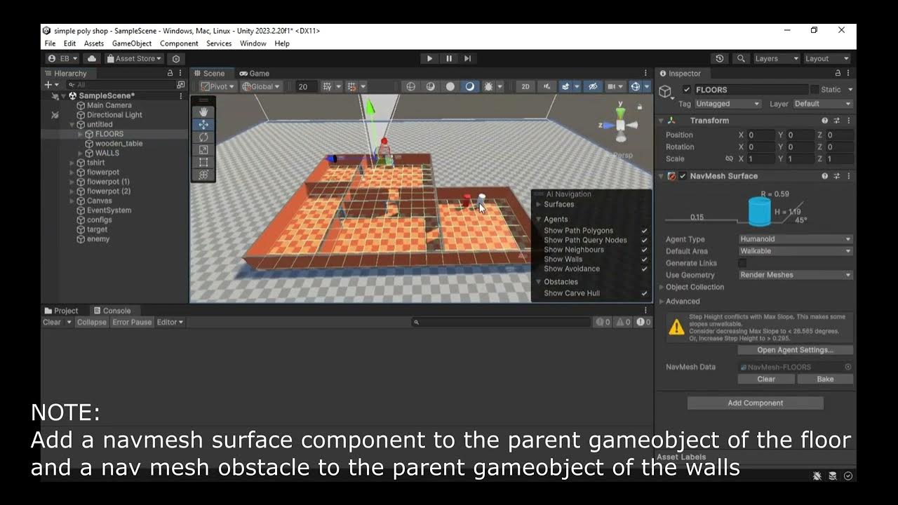 How To Create An AI Enemy Navigation Script In Unity Using Navmesh - YouTube