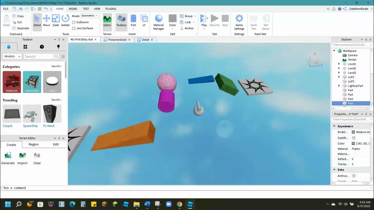How to add more parts - Roblox Obby (obstacle) tutorial - YouTube
