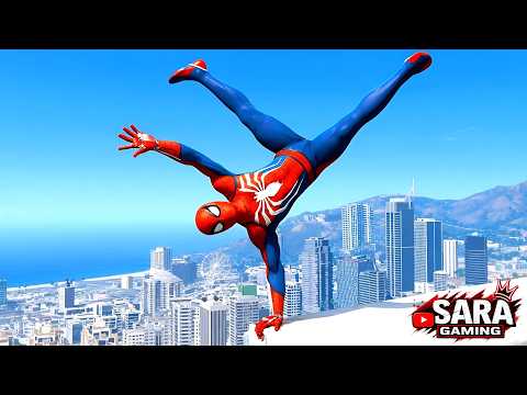 SPIDERMAN CRAZY JUMPS/FALLS (GTA 5 Spider-Man Best Gameplay) #18