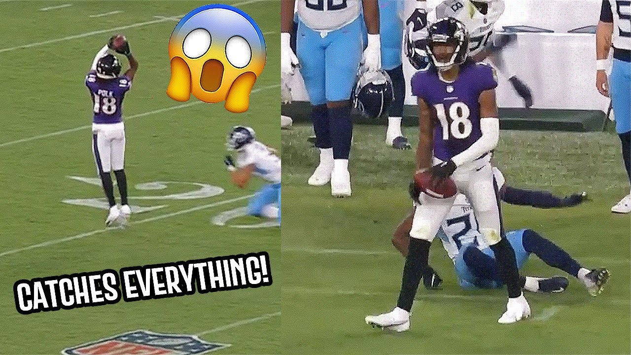 Makai Polk CATCHES EVERYTHING (NFL Debut) 🧤 Ravens Vs Titans Preseason ...