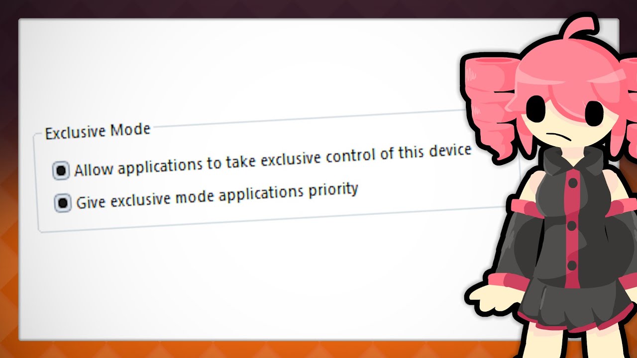 "allow applications to take exclusive control over this device" - YouTube