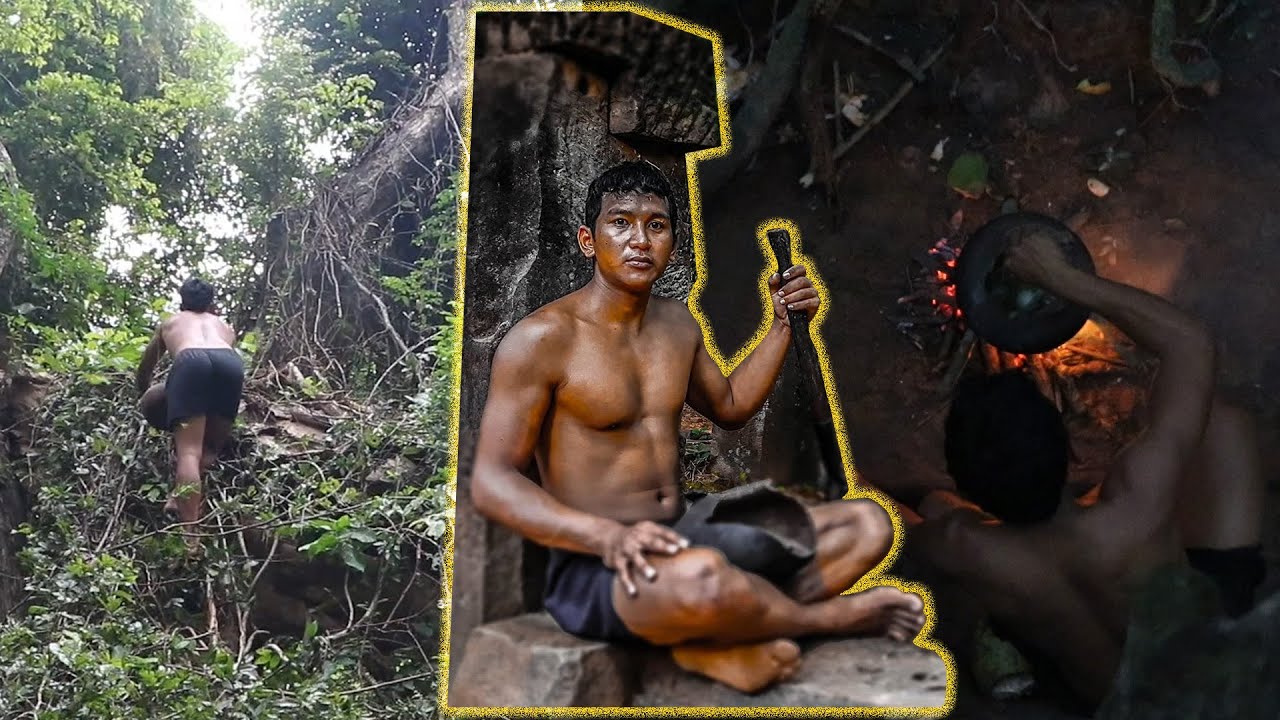 Primitive survival food 24h/7 in the jungle - YouTube