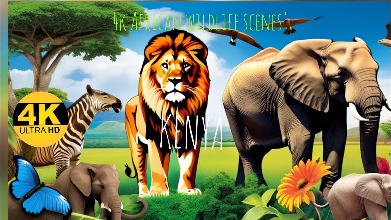 "4K Wild Animals in African Safari: Scenic Scenes Relaxation Film with ...