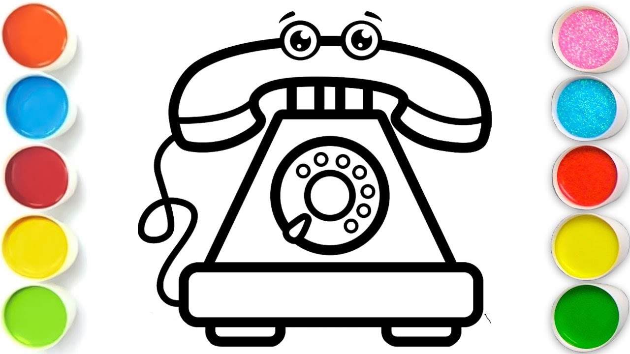 Telephone Drawing, Painting & Coloring For Kids and Toddlers_ Child Art ...
