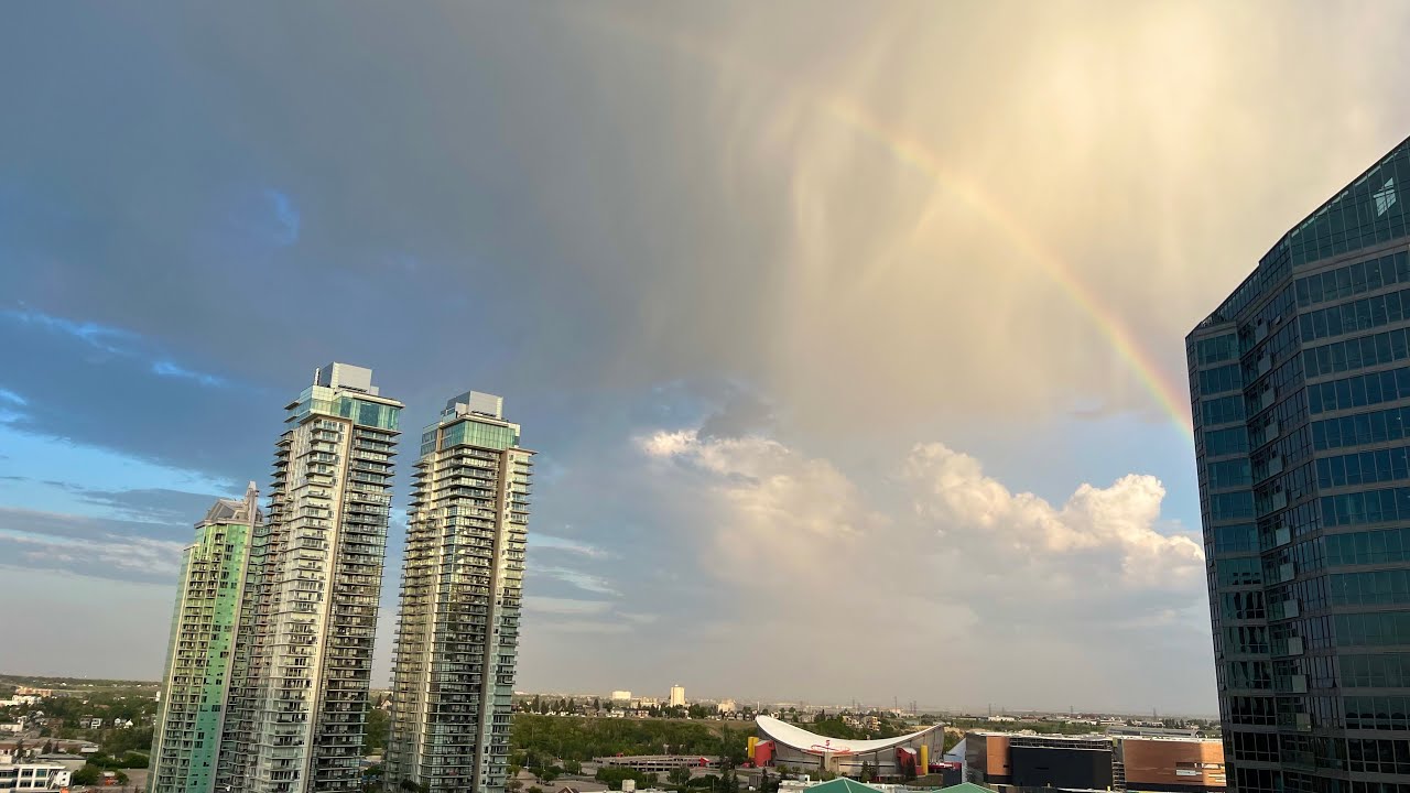 Fading Evening Rainbow, Downtown Calgary (June 4, 2023) - YouTube